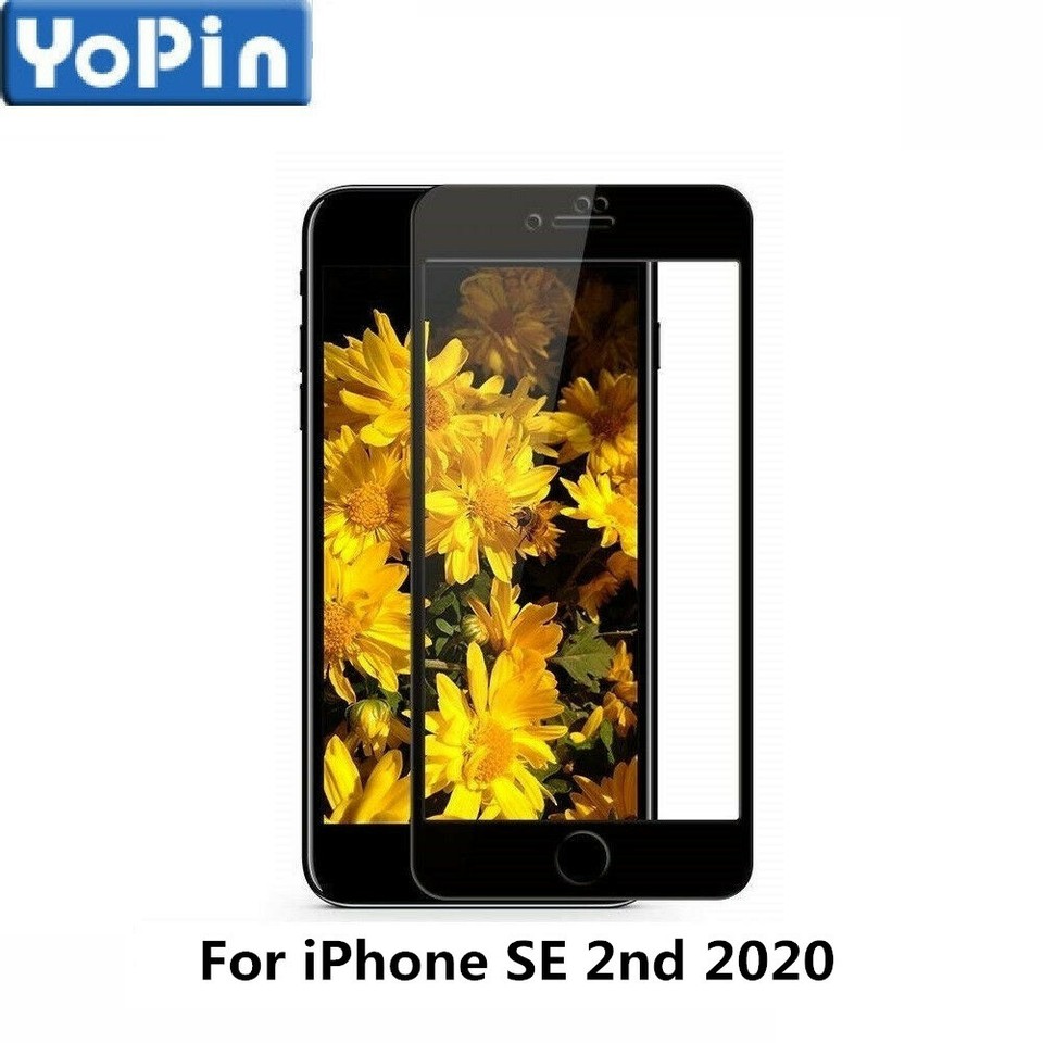 For iPhone 14 13 12 Plus SE3 SE2 Full Coverage Tempered Glass Screen ...