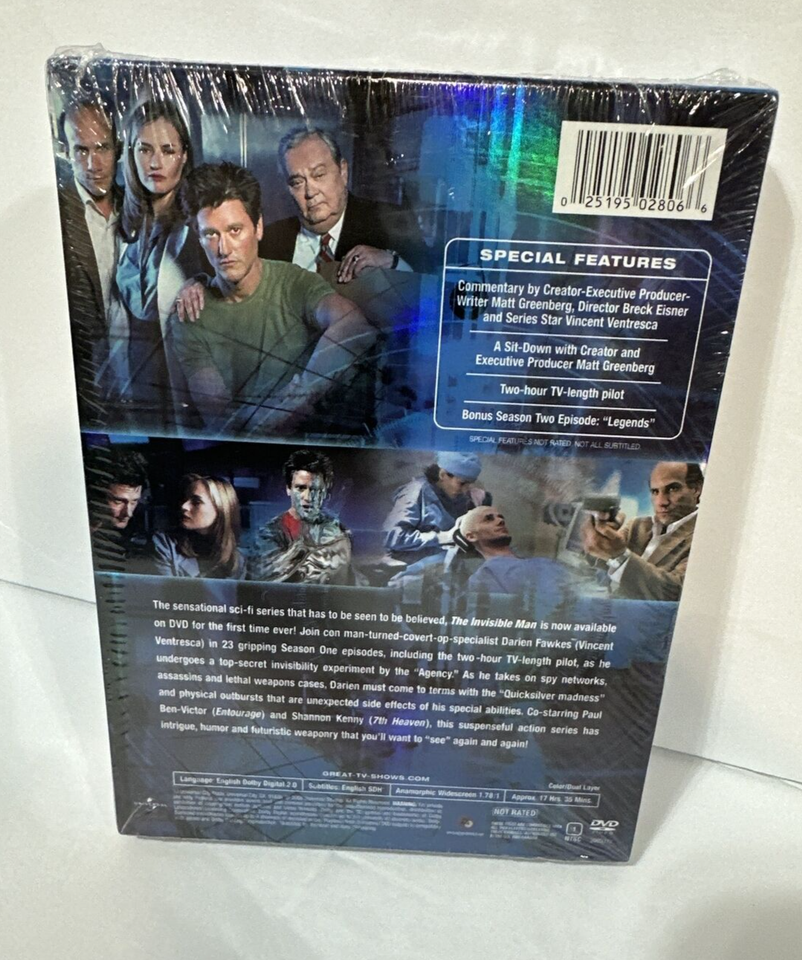The Invisible Man: Season One (DVD, 2000) Vincent Ventresca, Paul Ben ...