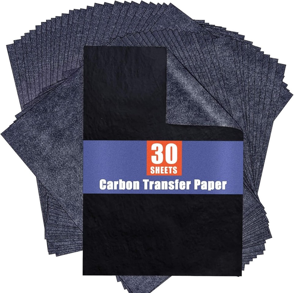 30/100 Sheets Carbon Paper, Black Graphite Paper for Tracing Patterns ...