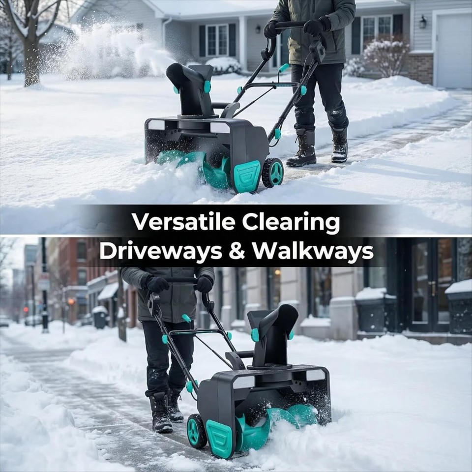 Brushless Motor Snow Blower, Long-Distance Throw W/ Rotating Chute ...