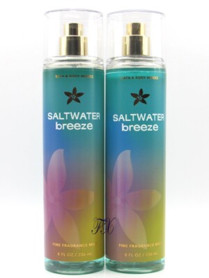 BATH & BODY WORKS SALTWATER BREEZE BODY MIST SPRAY 8 FL OZ (LOT OF 2 ...