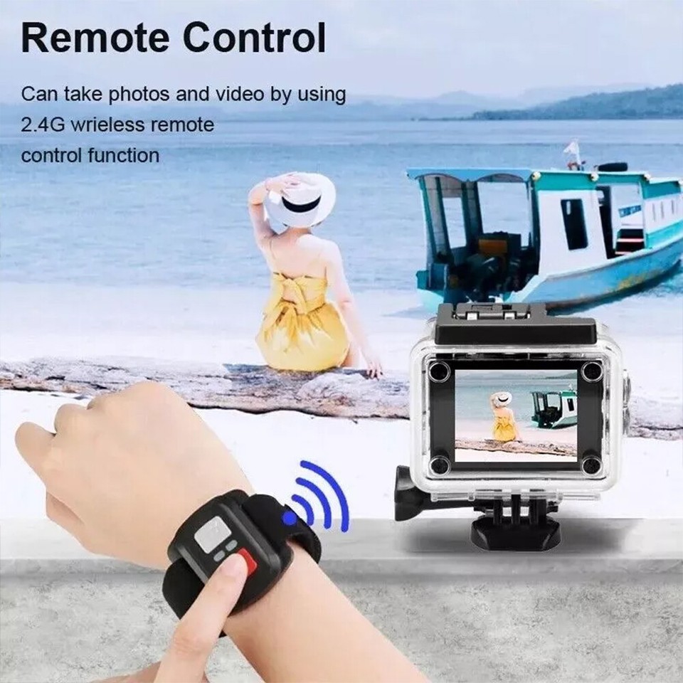 4K Sport Go Pro 170° Action Camera Ultra HD 20MP WiFi Waterproof Remote ...