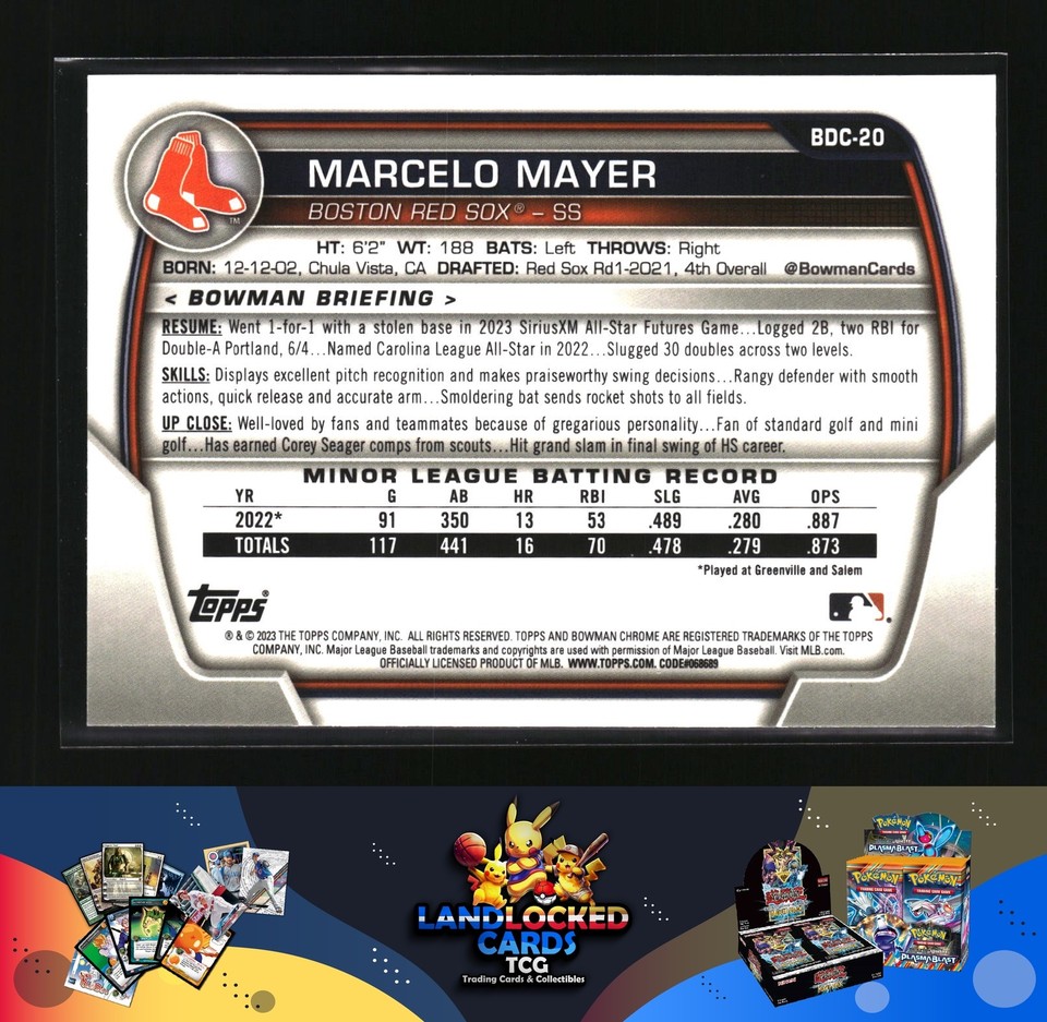 2023 Bowman Draft Sapphire Marcelo Mayer | eBay