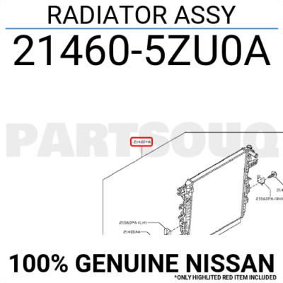 214605ZU0A Genuine Nissan RADIATOR ASSY 21460-5ZU0A | eBay