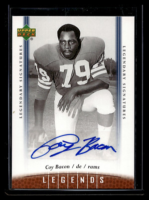 2006 UPPER DECK LEGENDS LEGENDARY SIGNATURES #55 COY BACON AUTO LOS ...