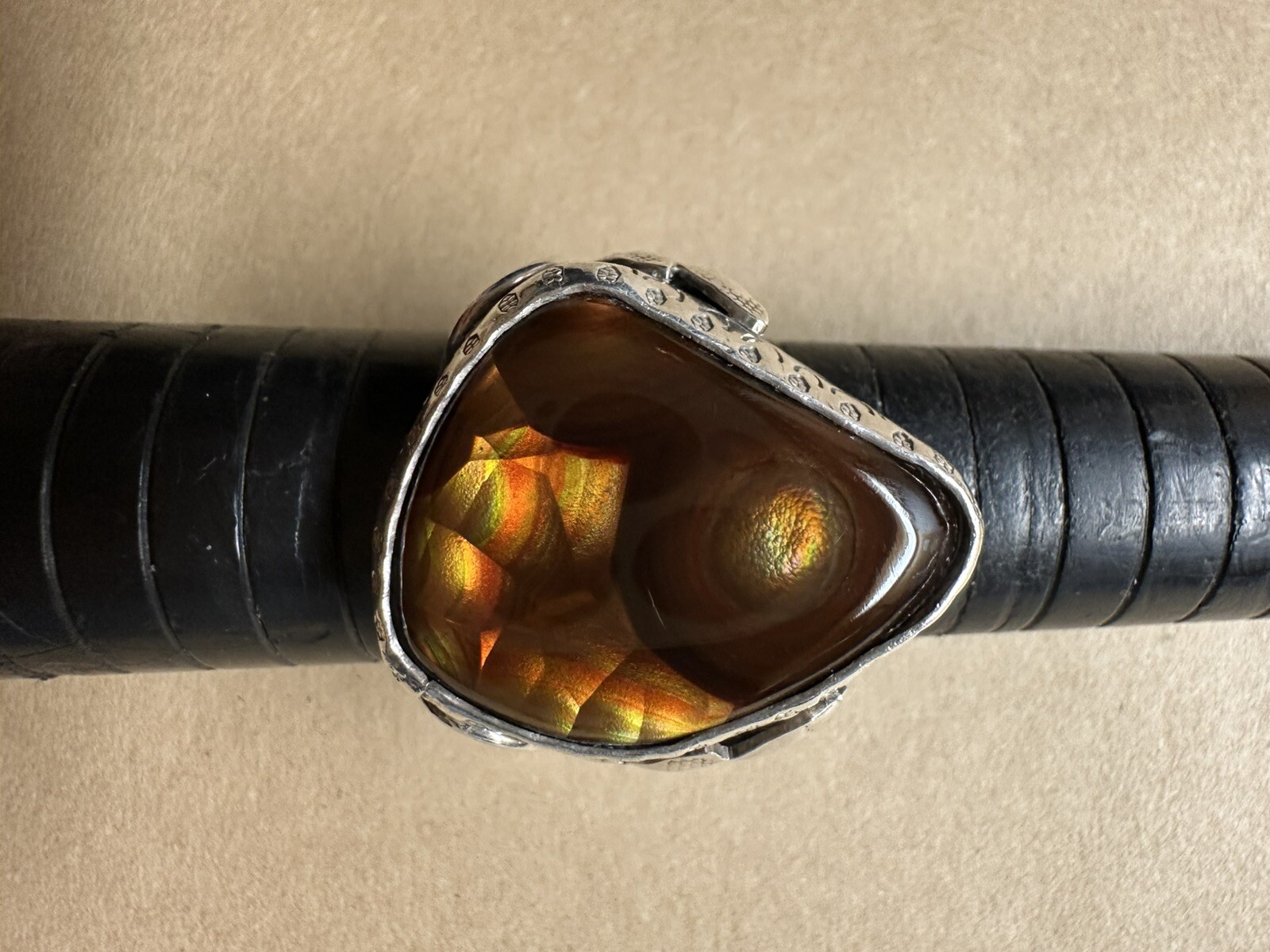 Sterling Silver Fire Agate Native American Ring - Gem