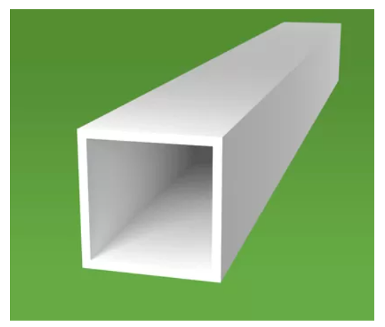 Plastic Square Tubes White, PVC box section, pvc pipe, 1 metre, 50x50 ...