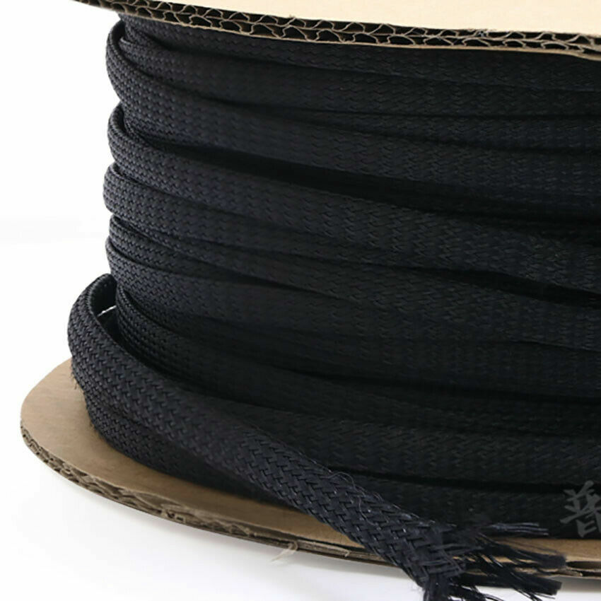 Black Braided Sleeving Loom Wire Loom Tubing Sheathing Cable Cotton ...
