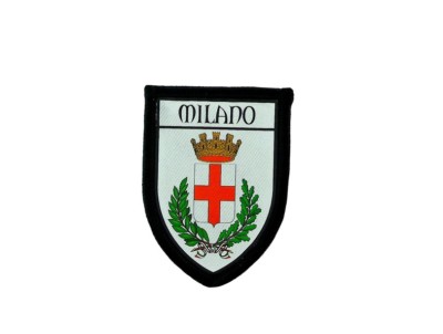 Patch printed embroidery travel souvenir shield city flag milan italy ...