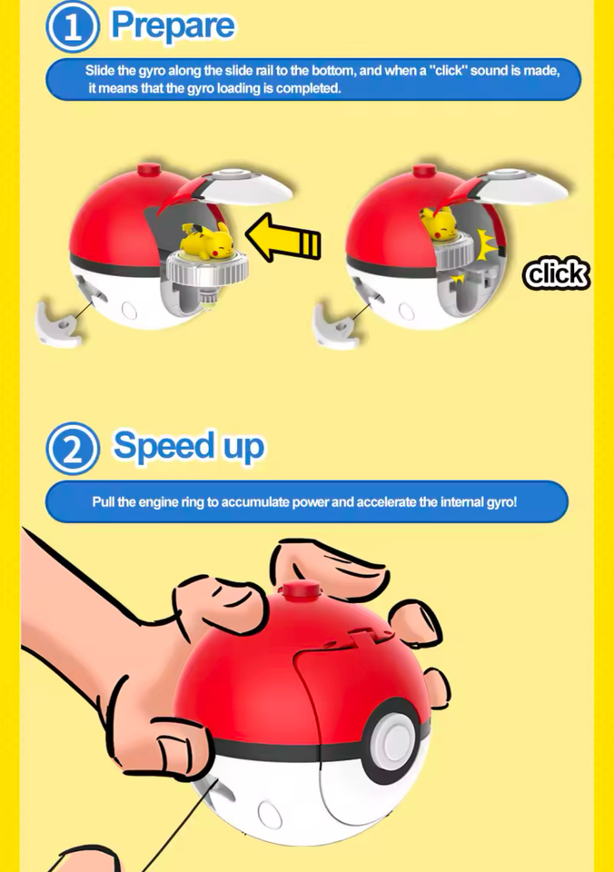 Pokemon Launcher Set Including Yellow Battle Arena Pikachu & Eevee ...