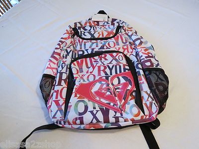 Roxy pink black LOGO NWT NEW Girls juniors book bag back pack bookbag ...