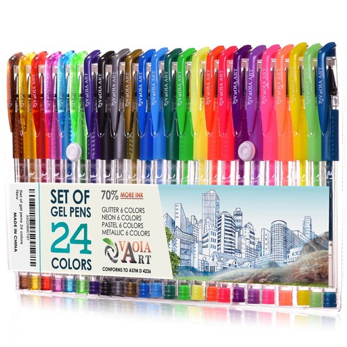 Color Gel Pens, 24 Gel Pens, Gel Pens for Kids,Pen Sets for Girls for ...