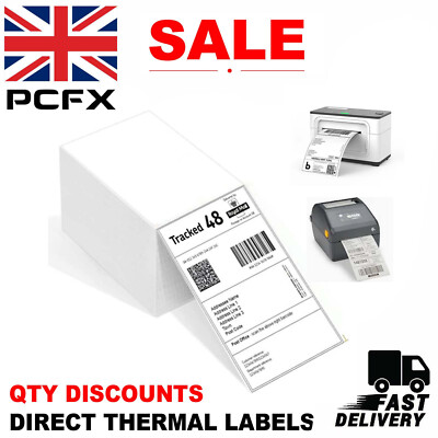 DIRECT THERMAL FANFOLD ADDRESS LABELS FOR SHIPPING 4X6 4X8 ROYAL MAIL ...
