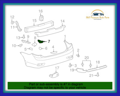 Genuine OEM Toyota 11-13 Corolla Rear Right RH Bumper Support Bracket ...