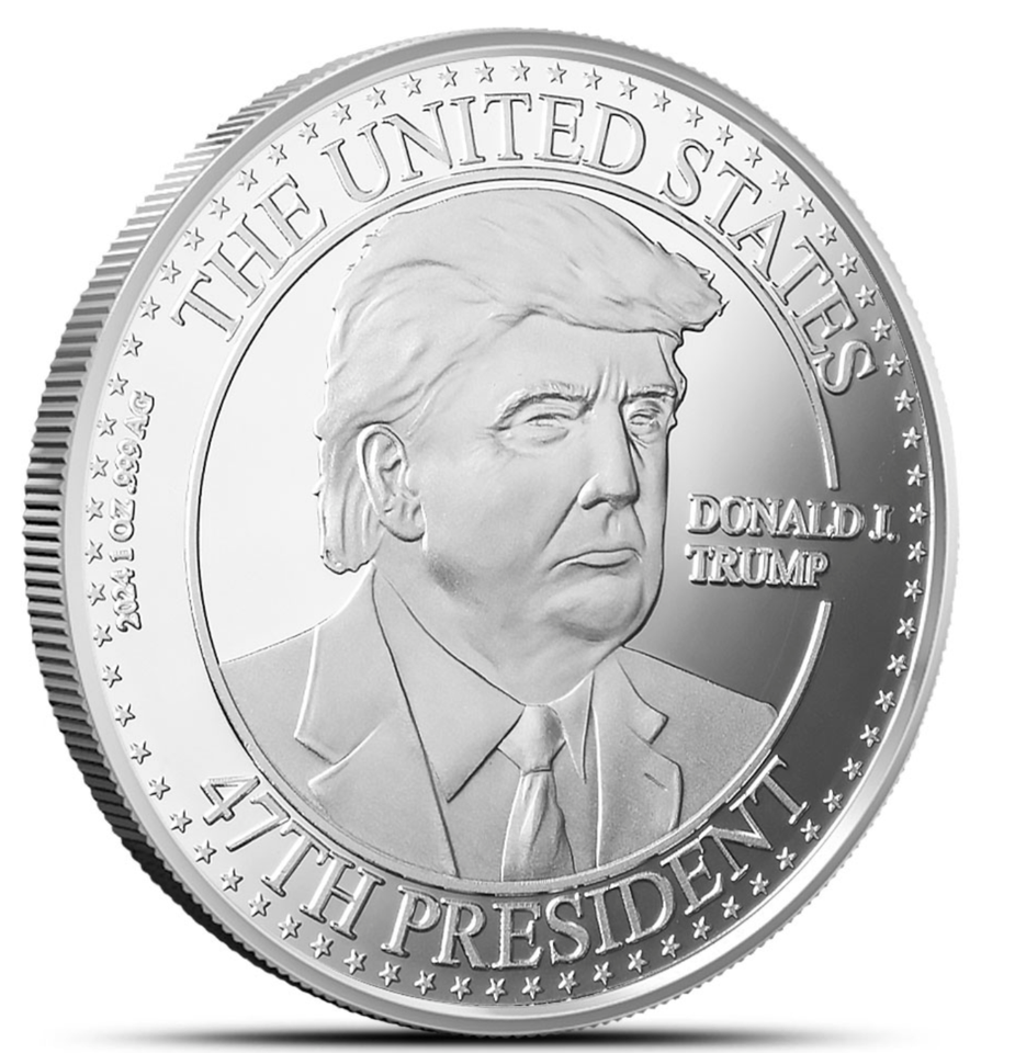 1 oz .999 Fine Silver Donald Trump TRUMP 47 Silver Victory Round MAGA ...