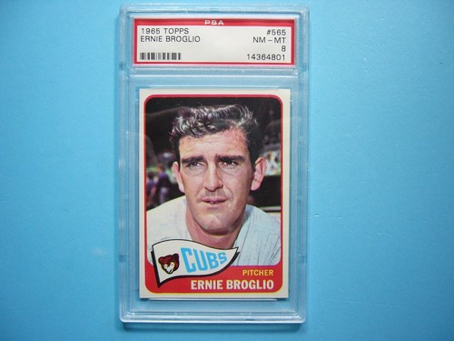 1965 TOPPS MLB HIGH NUMBER BASEBALL CARD #565 ERNIE BROGLIO PSA 8 NM ...