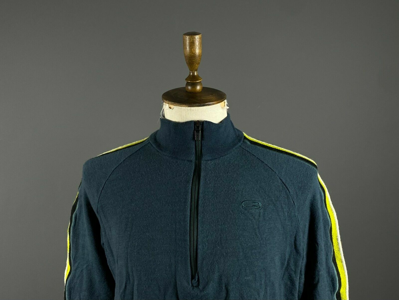 Men Icebreaker Blue High Neck 1/4 Zip Merino Wool Activewear Sweater ...