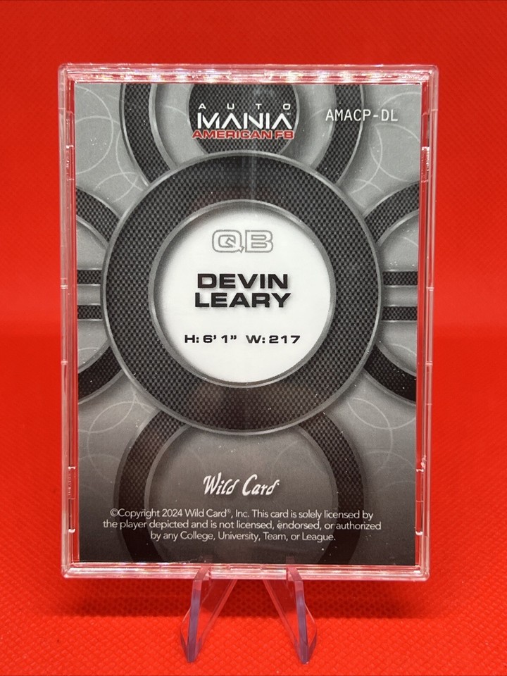 2024 Wild Card Auto Mania American Edition Devin Leary RC #/25, Ravens ...