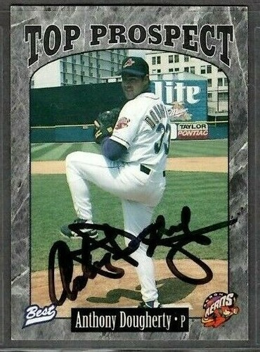 1997 Best #1 Anthony Dougherty Akron Aeros baseball card signed ...