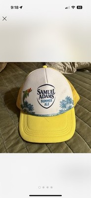 Samuel Adams Beer Summer Ale Mesh Foam Trucker Hat Yellow SnapBack Cap ...