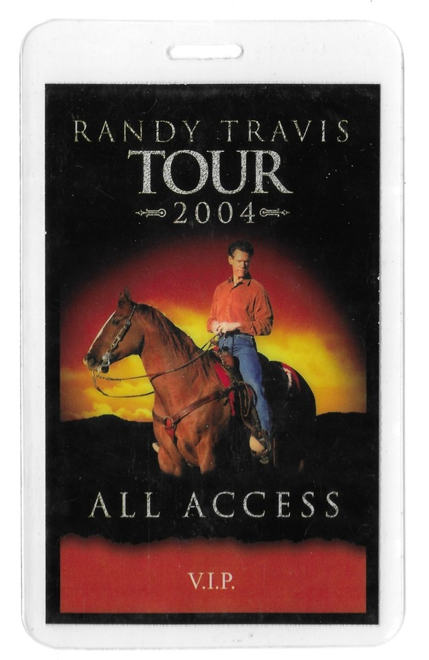 RANDY TRAVIS 2004 Concert Tour VIP ALL ACCESS Laminated Backstage Pass ...