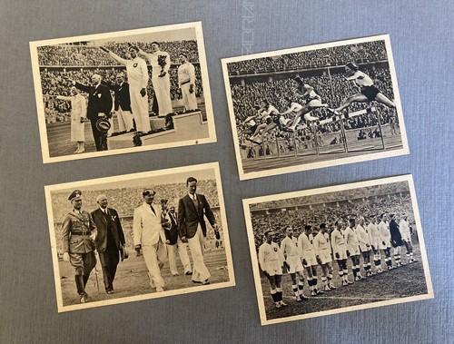 1936 Olympics 4 Cards/Figurine Muratti Cigarettes Nazism Hitler ...