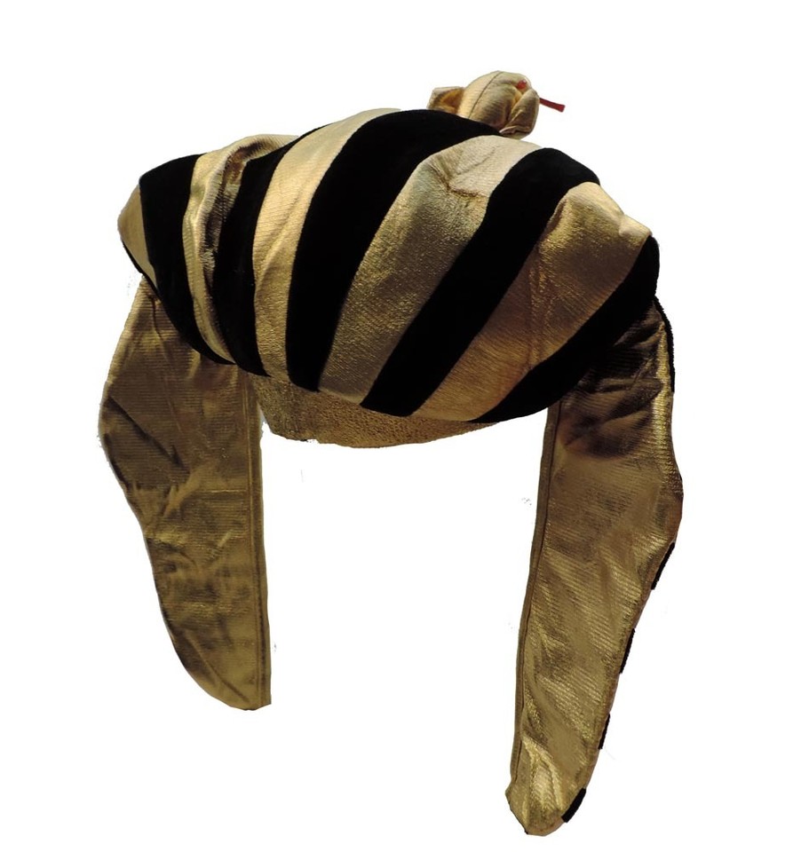 Adult Gold Lamé Egyptian Pharaoh King Tut Crown Headdress Costume Hat ...