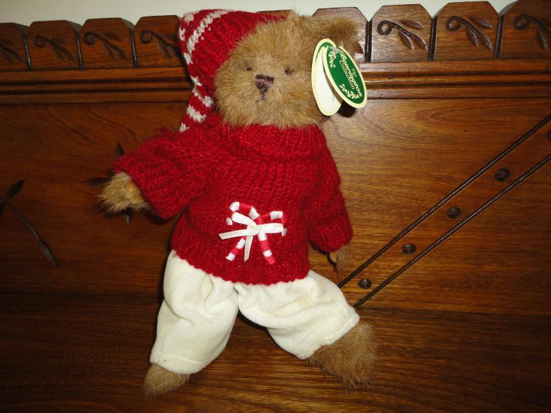 Bearington Christmas Bear Peter & Pip Peppermint 2 Bear Lot 13 inch w ...