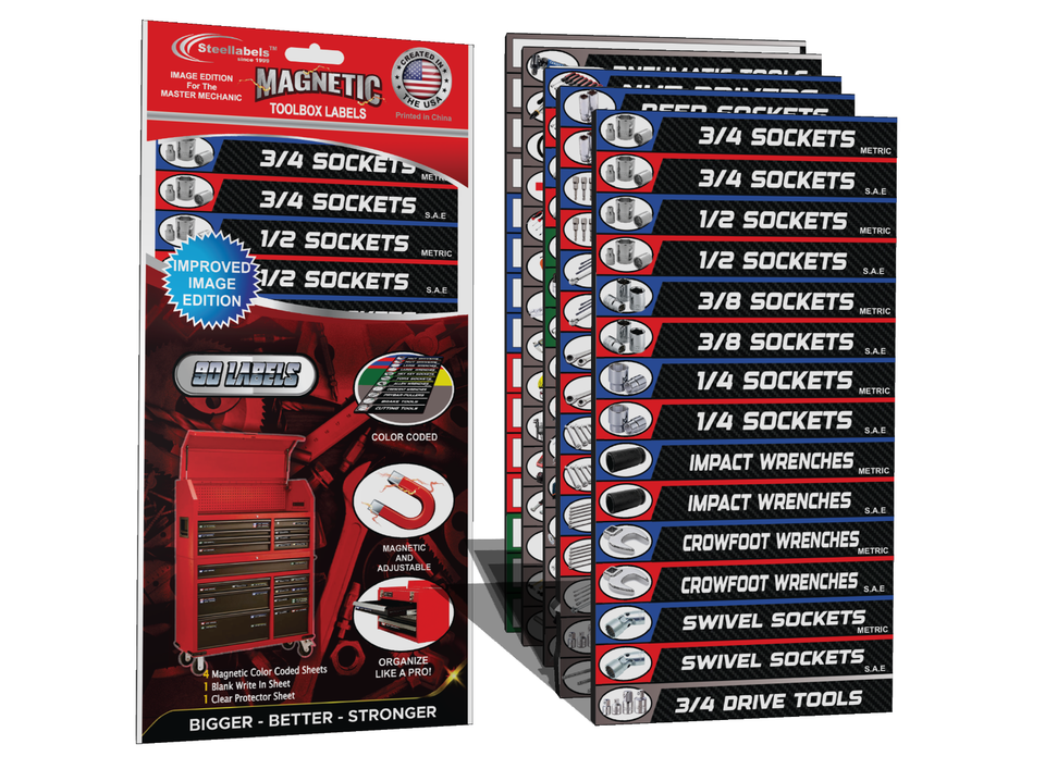 Ultimate Magnetic Toolbox Label Set - 90 Labels for Organizing Box ...