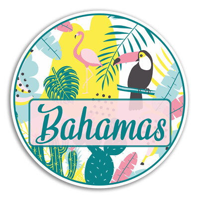 2 x 10cm Bahamas Vinyl Stickers - Tropical Travel Sticker Laptop ...