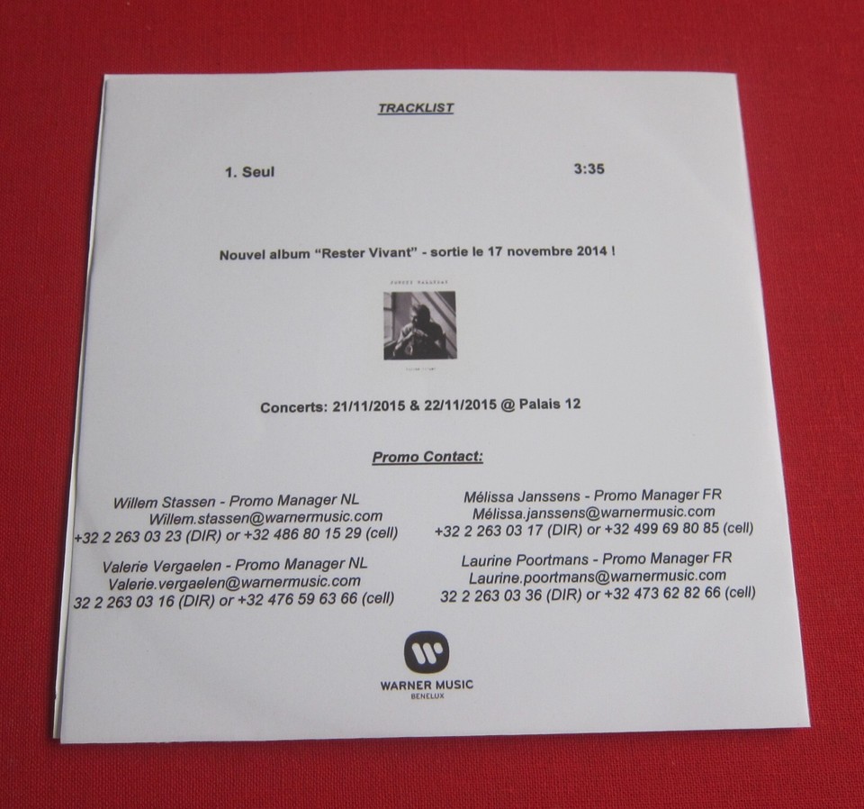 JOHNNY HALLYDAY / SEUL / RARE CD ACETATE PROMO WARNER BELGIQUE | eBay UK