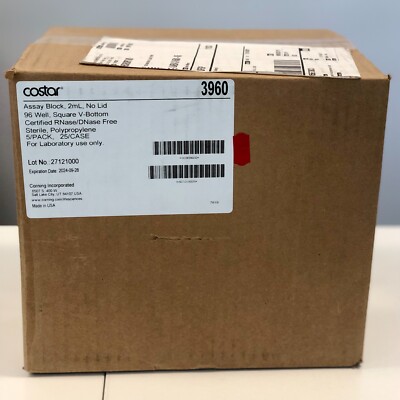 NEW UNOPENED - Costar Assay Block 2mL 96 Well Square V-Bottom 5/Pack ...