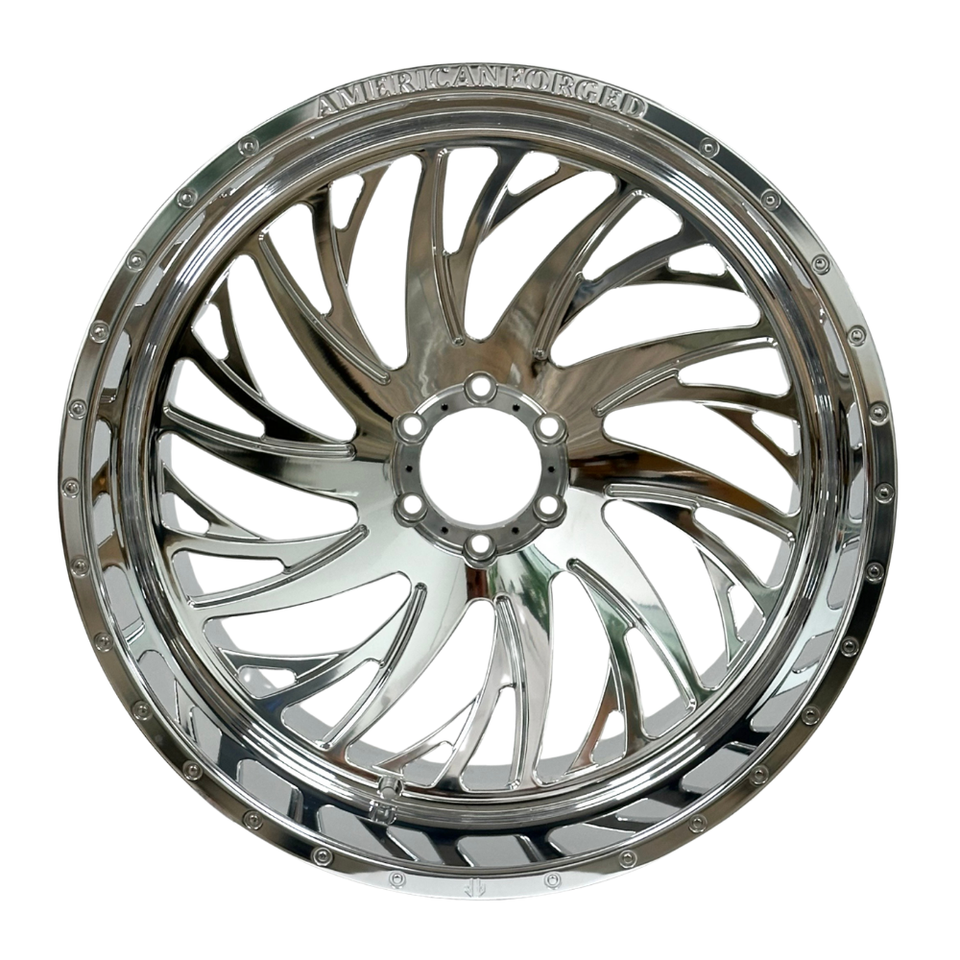 24x14" Set of American Forged Wheels Rims 6x139.7 Super Polished -76mm ...