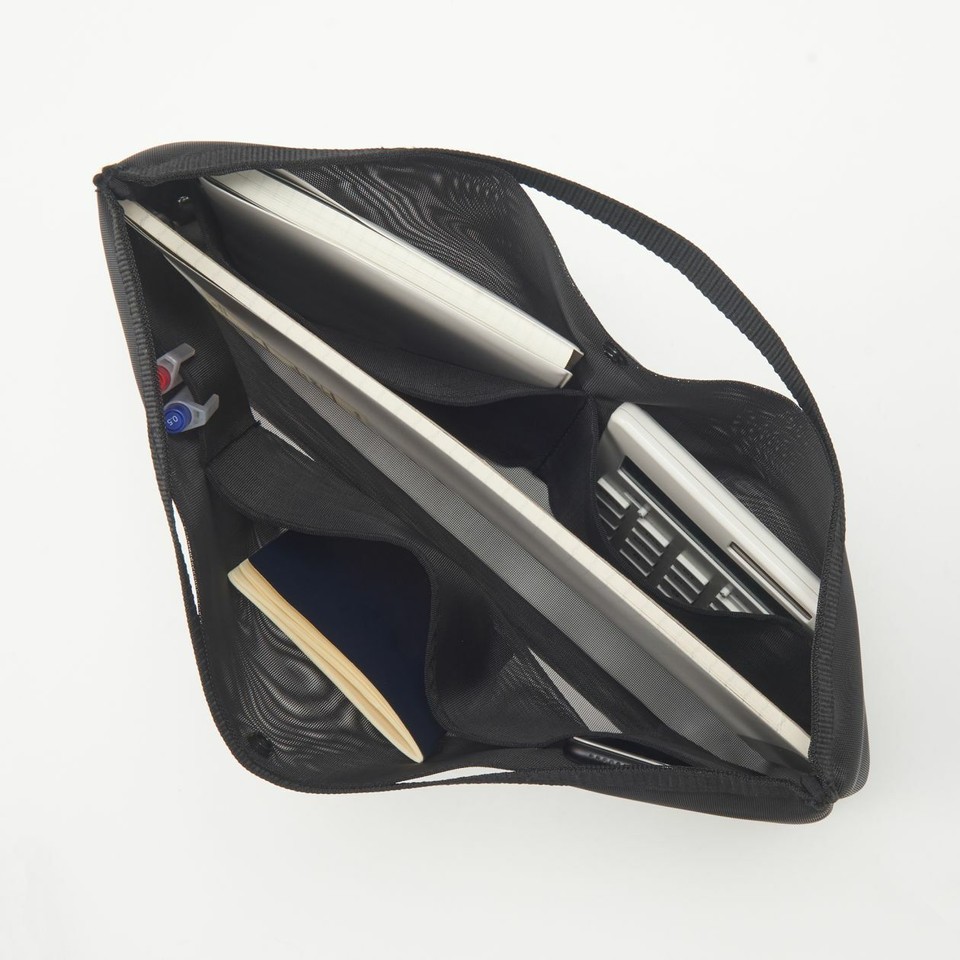 (SELECT) MUJI Light and durable NYLON MESH BAG ORGANISER black gray A4 ...