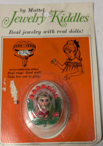 ULTRA RARE VINTAGE 1967 Mattel Jewelry Kiddles #3744 Flower Ring Kiddle ...