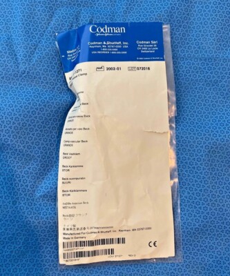 Codman 37-1271 Beck Vessel Clamp, Large | eBay