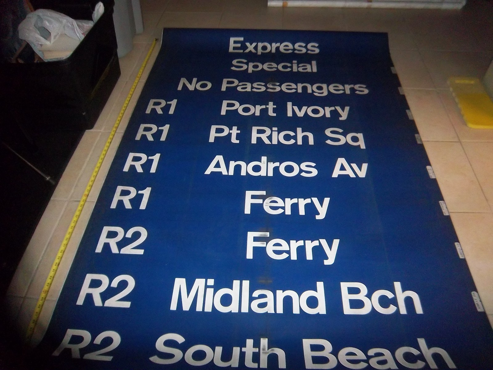 NY NYC BUS ROLL SIGN STATEN ISLAND WILLOWBROOK MENTAL SCHOOL CASTLETON ...