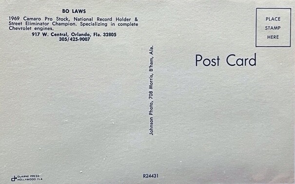 VRHTF VTG VERY RARE 70'S BO-LAWS PRO STOCK POST CARD 4" X 6" | eBay
