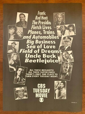 1990 CBS Tuesday Movie Vintage Print Ad/Poster Beetlejuice Field of ...