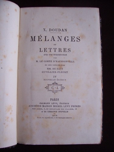 Mélanges et lettres - T.4 | eBay