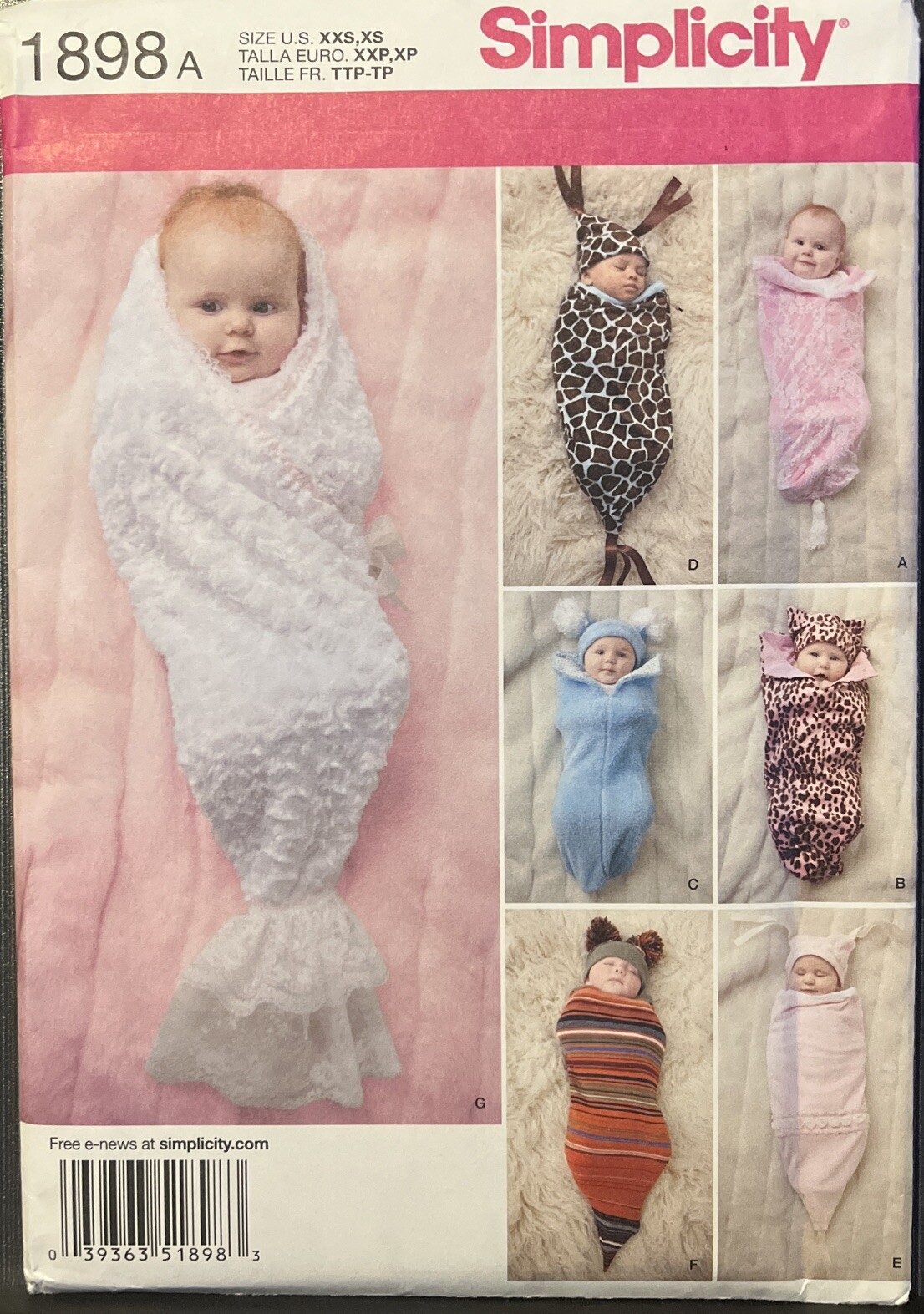Cocoon Costumes Swaddling Sacks for Babies Simplicity Sewing Pattern ...