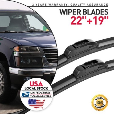 22" + 19" Inch Pair Windshield Wiper Blades J-hook Quality Bracketless ...
