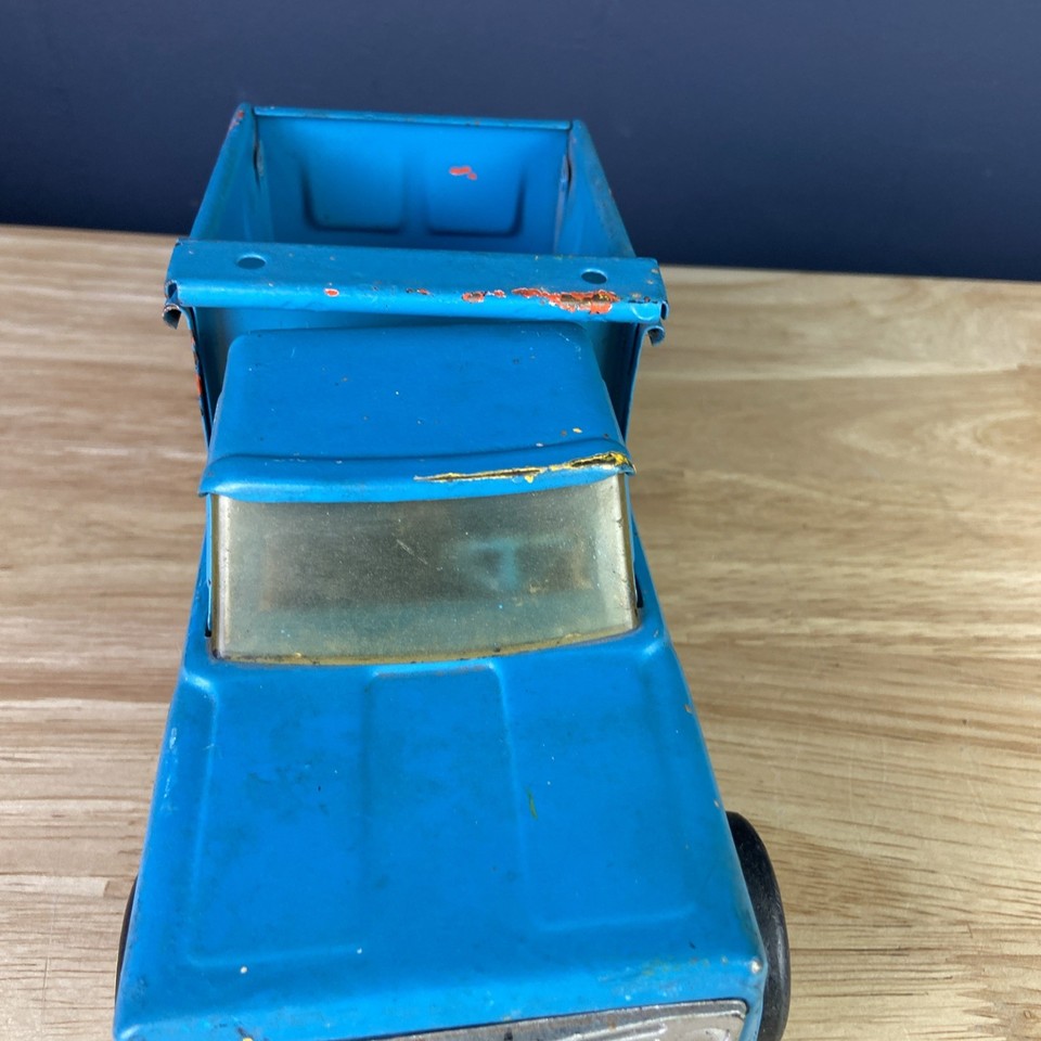 Vintage 1960s Ertl Structo Blue dump Truck Pressed Steel Lever | eBay