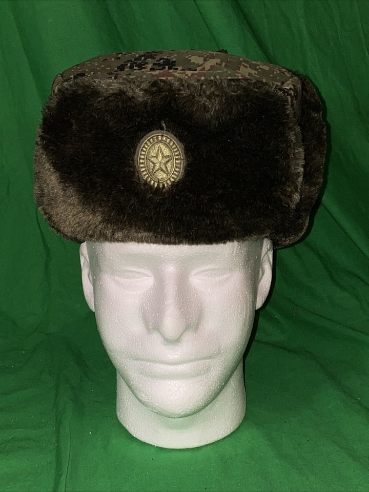 Two Authentic Modern Russian Army Hats 1 Ushanka And 1 Cap. VKPO | eBay
