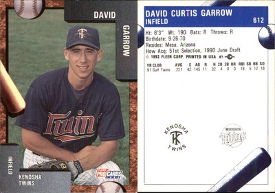 David Garrow 1992 Fleer ProCards #612 RC Card *AutographDen* Kenosha ...