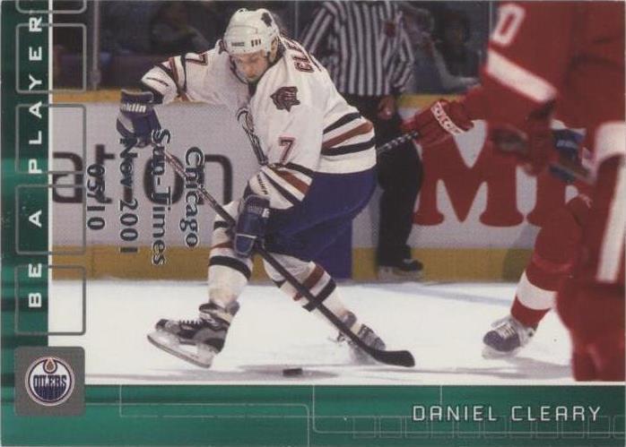 2001-02 In the Game Be A Player Memorabilia - Daniel Cleary #153 Emerald Chicago Sun-Times Nov ...