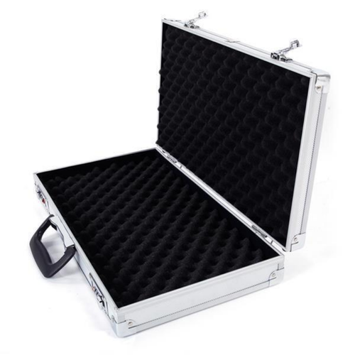 New Aluminum Locking Hand Gun Lock Box Hard Storage Carry Case 17.71x9 ...