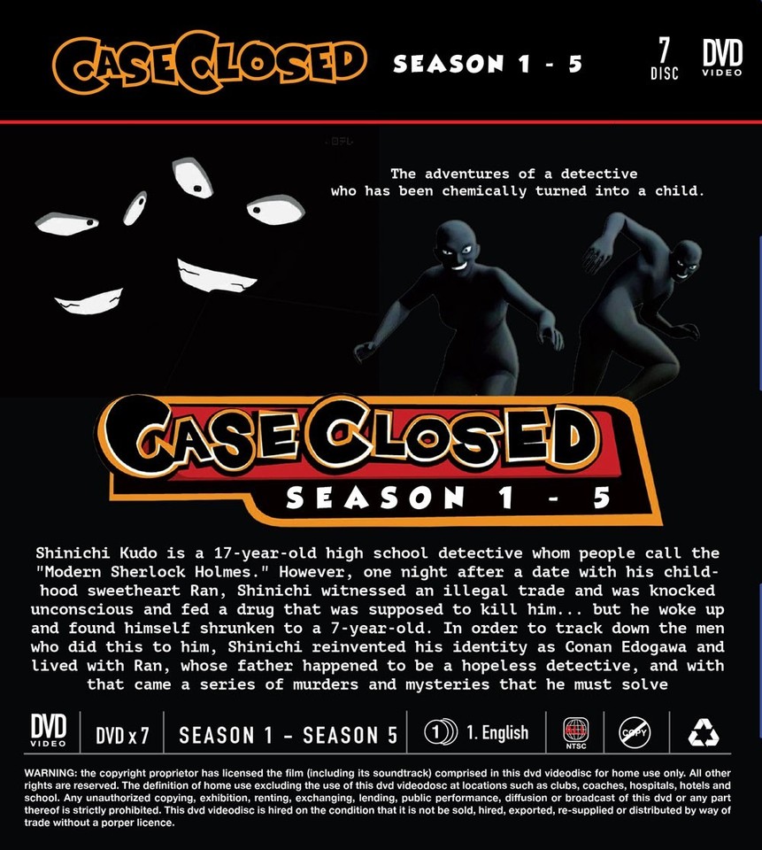 DVD ANIME DETECTIVE CONAN (CASE CLOSED) SEASON 1-5 ENGLISH DUBBED ...