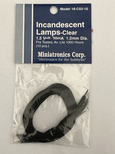 Miniatronics Lamps 1.5V 1.2mm Clear (10pc) - #18-C03-10 - Sealed (for N ...
