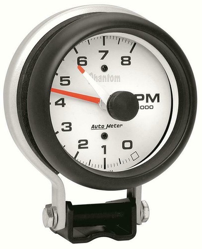Auto Meter Phantom Tachometer 3-3/4" Pedestal Mount Adjustable Redline ...